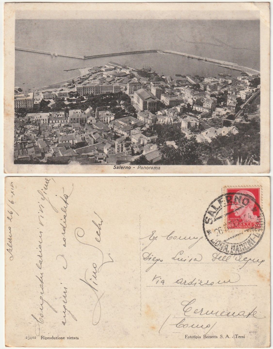 Salerno - Panorama - Viagg. 1936 -70322-