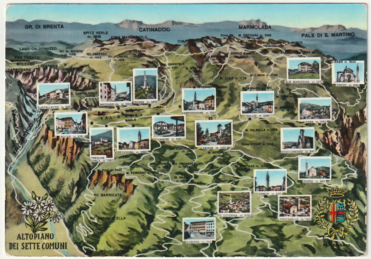 Altopiano Dei Sette Comuni - Vicenza - Cartolina Cartina Geografica -71623-