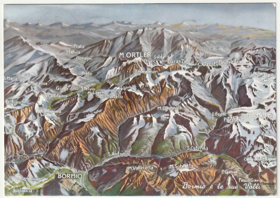 Bormio - Alta Valtellina - Cartolina Cartina Geografica - Viagg. 1966 -73801-