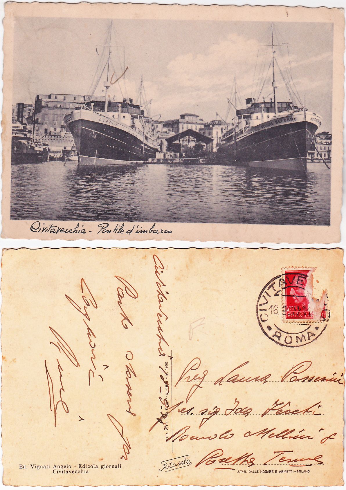 Civitavecchia - Roma - Pontile D'imbarco - Viagg. 1936 -86947-