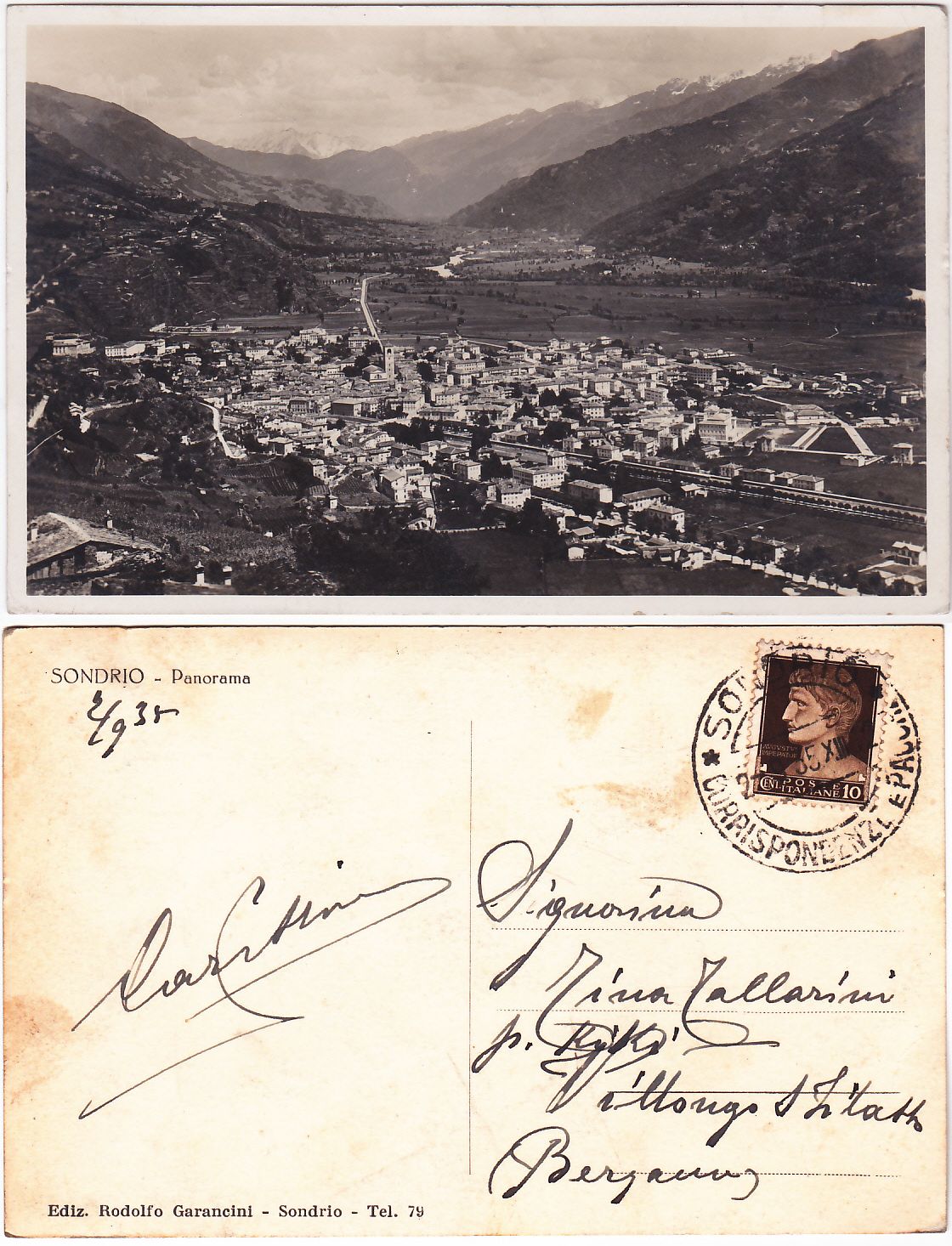 Sondrio - Panorama - Viagg. 1935 -87552-