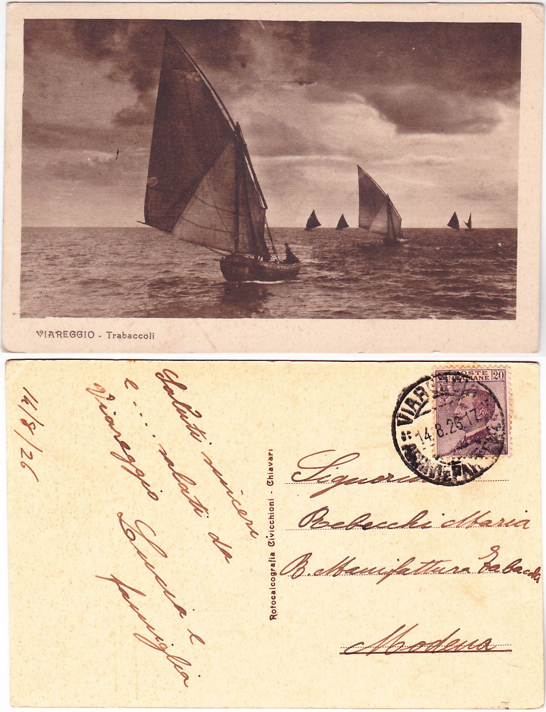 Viareggio - Lucca - Trabaccoli - Viagg. 1926 -87888-