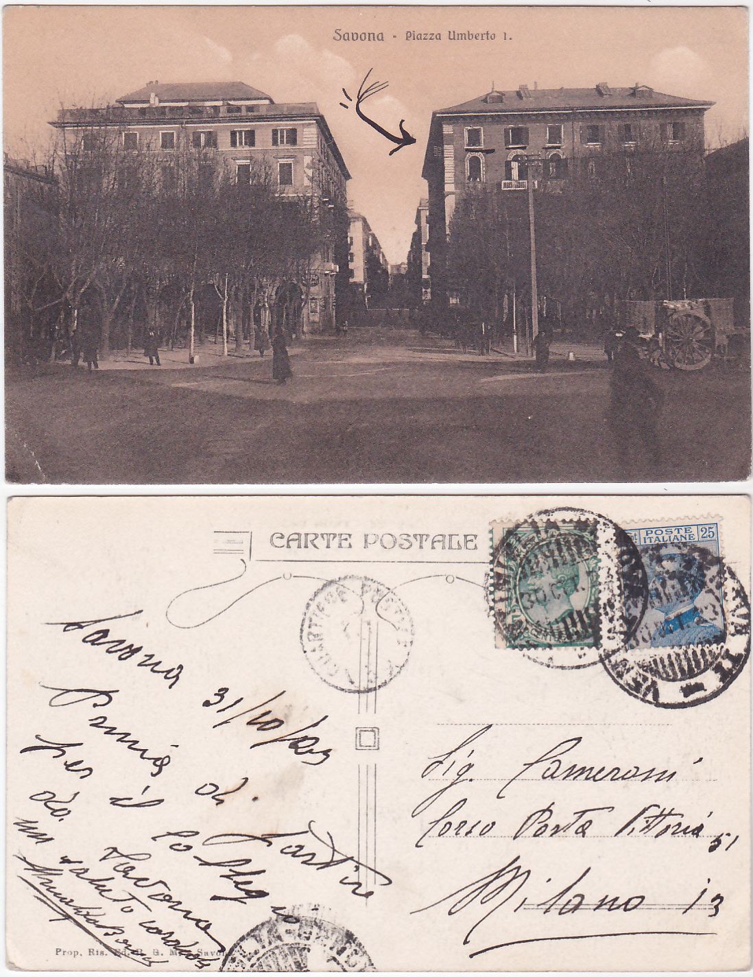 Savona - Piazza Umberto I - Viagg. -87929-