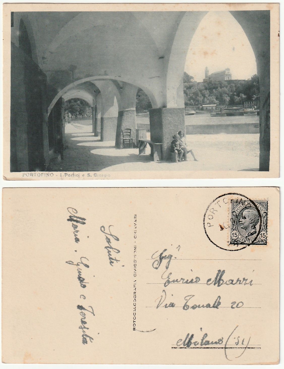 Portofino - Genova - I Portici E S. Giorgio - Viagg. 1924 -87961-