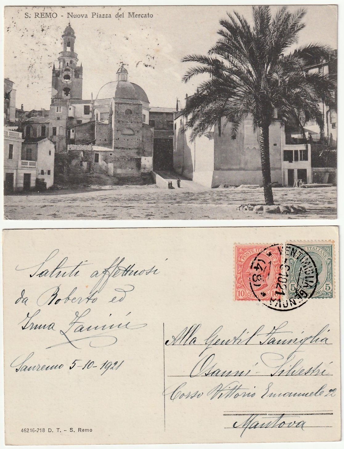 Sanremo - Imperia - Nuova Piazza Del Mercato - Viagg. 1921 -88061-