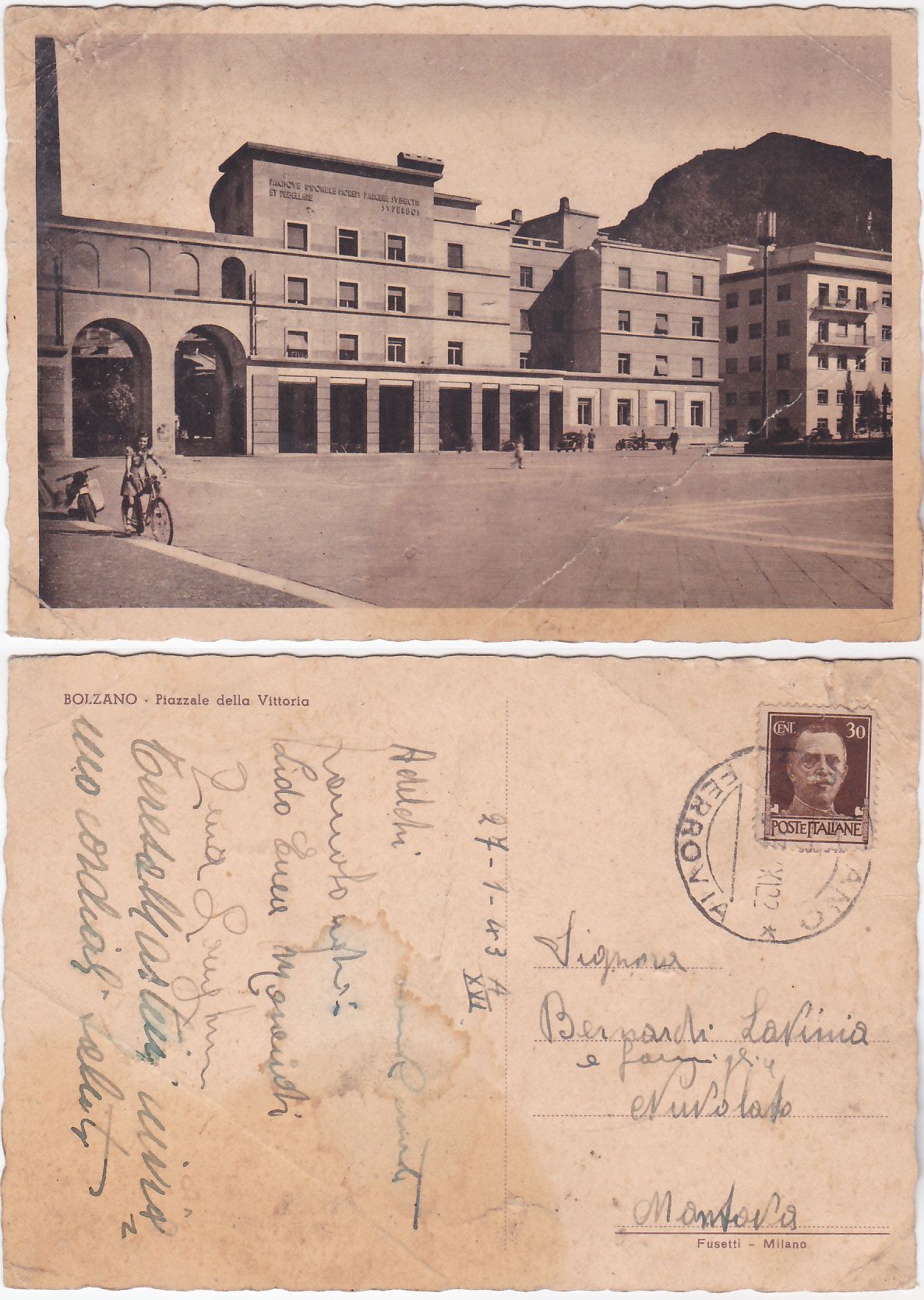 Bolzano - Piazzale Della Vittoria - Viagg. 1943 -90185-