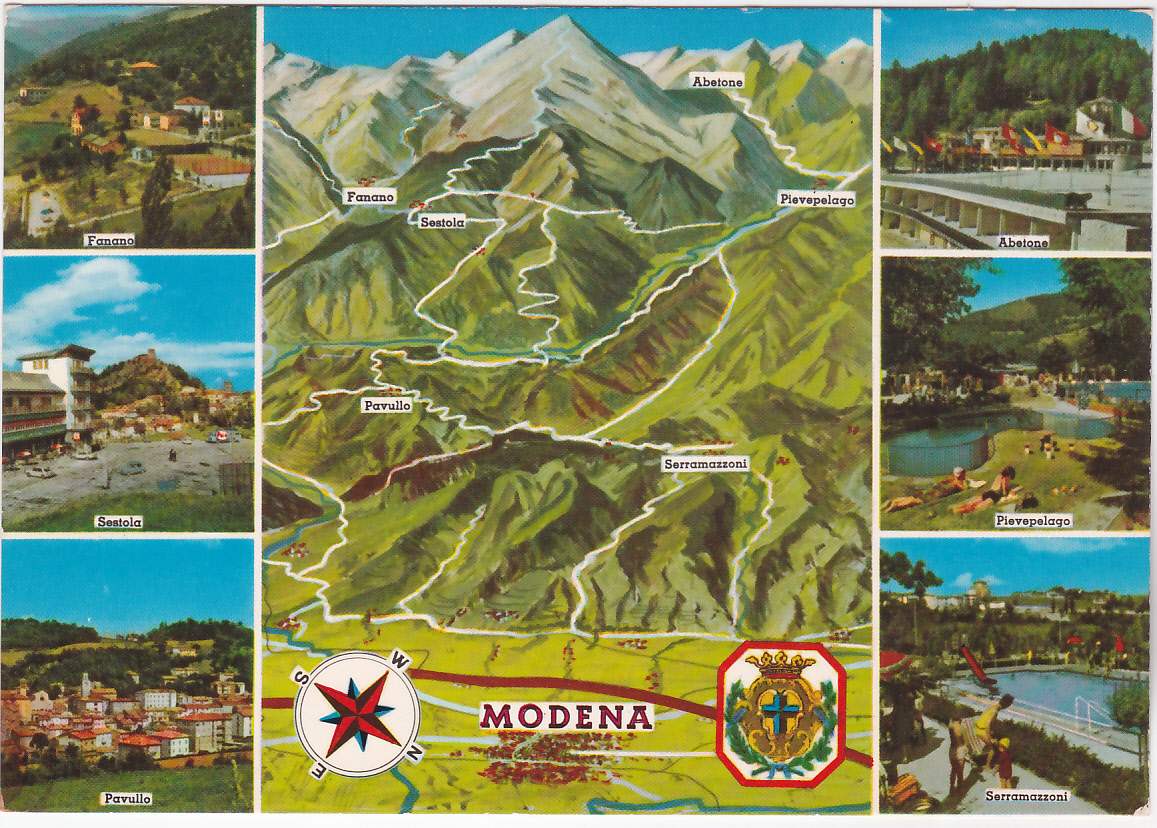 Modena - Cartolina Cartina Geografica - Vedutine -89992-