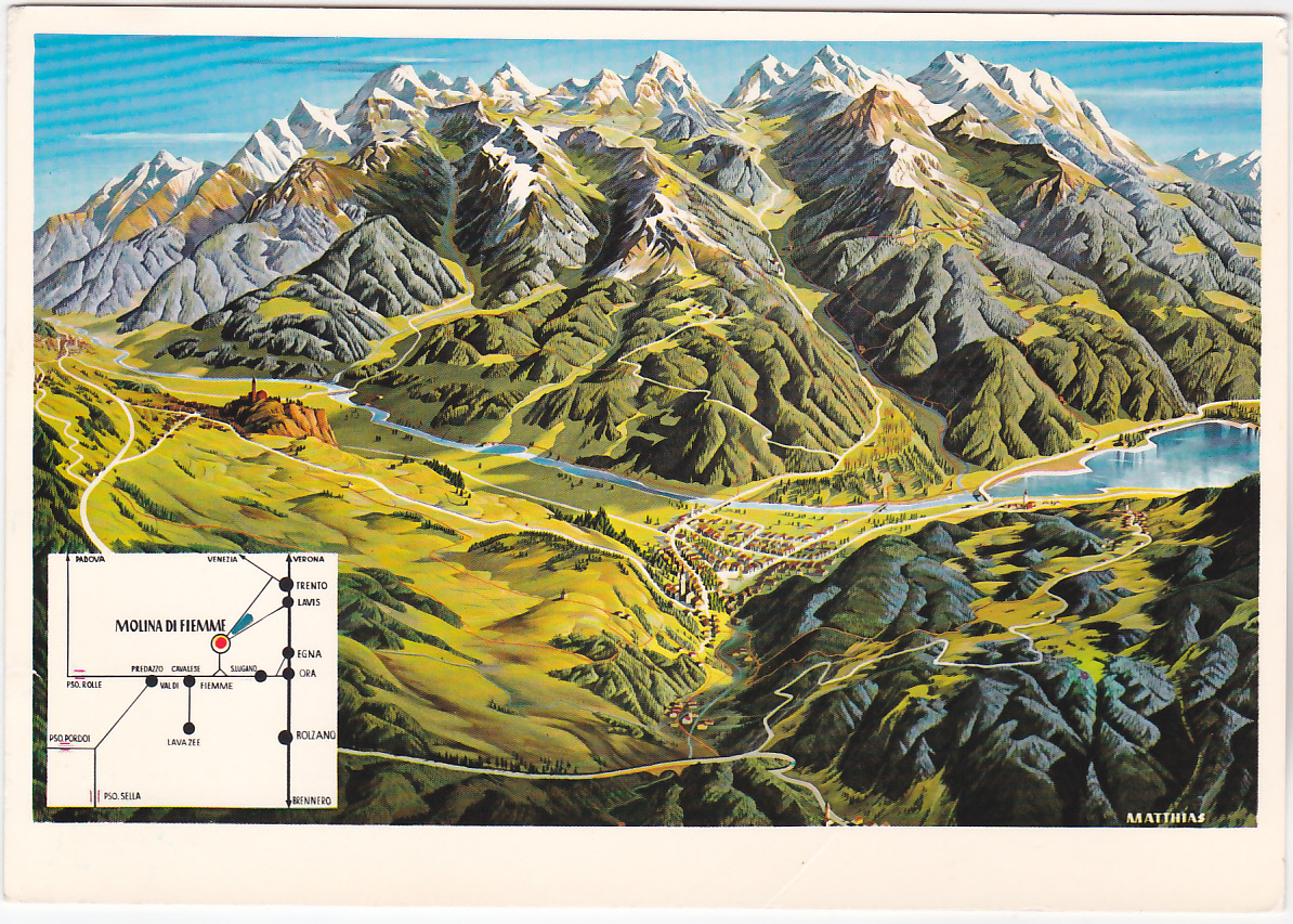 Molina Di Fiemme - Trento - Cartolina Cartina Geografica -89993-