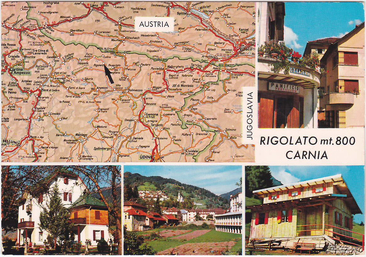 Rigolato - Carnia - Udine - Cartolina Cartina Geografica - Viagg. 1979 -90604-