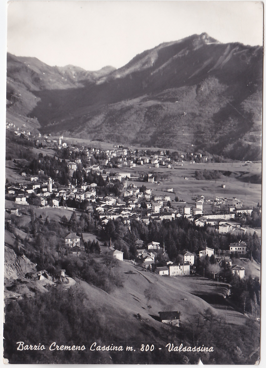 Barzio Cremeno Cassina - Lecco - Valsassina - Viagg. 1958 -86801-